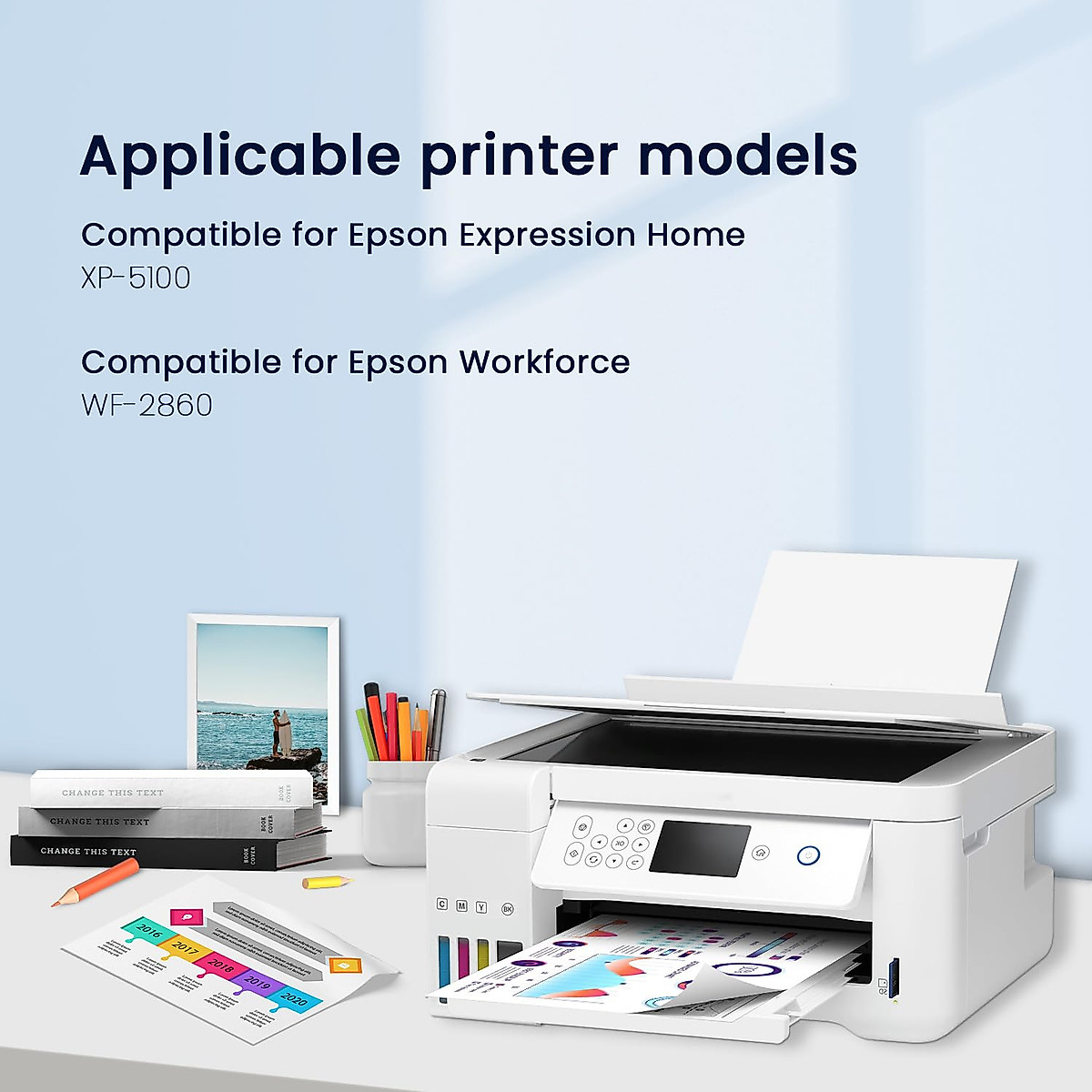 Remanufactured Ink Cartridges Replacement for Epson 202 XL 202XL Ink Cartridges Combo Pack Works with Workforce WF-2860 Expression XP-5100 Printer (4-Pack, Black Cyan Magenta Yellow)