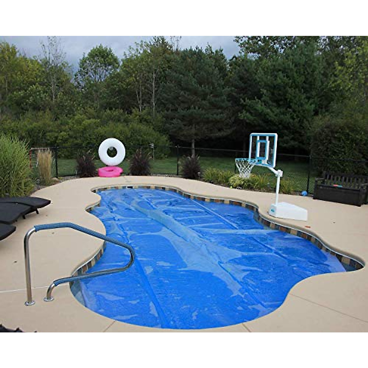 Sun2Solar Blue 12-Foot-by-32-Foot Rectangle Solar Cover | 1200 Series | Heat Retaining Blanket for In-Ground and Above-Ground Rectangular Swimming Pools | Use Sun to Heat Pool | Bubble-Side Down