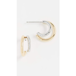 SHASHI Women's Gemini Hoops, Gold/Silver, One Size
