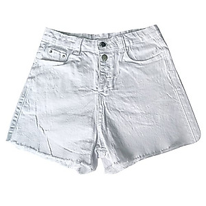 New Mini Shorts ,THENLIAN Women Hole Destroyed Ripped High Waist Jeans Denim Shorts Hot Pants (XL, White )