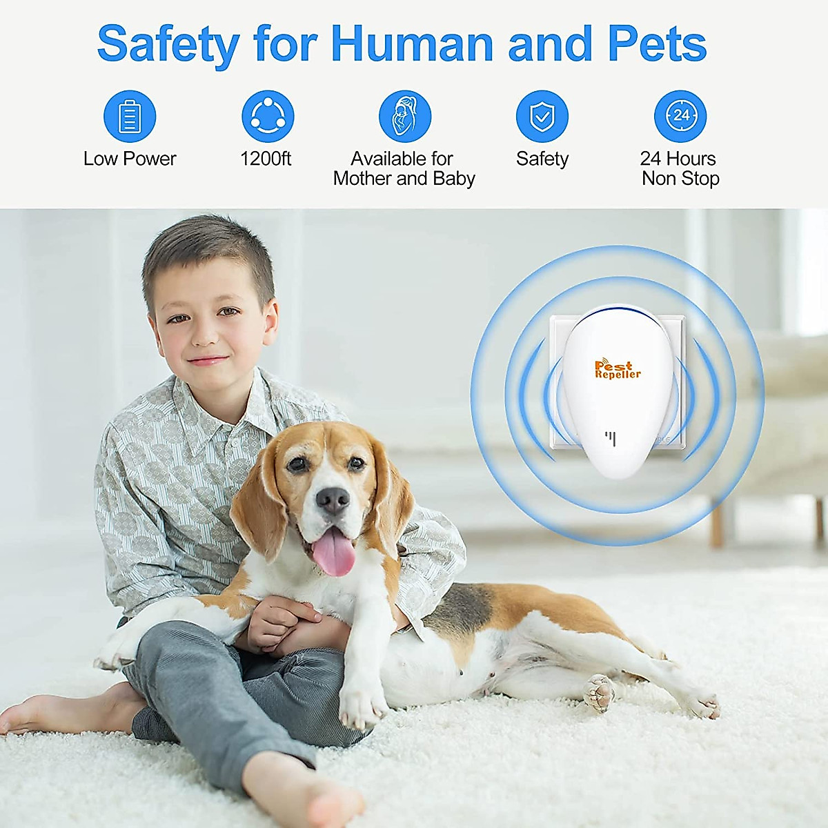 Ultrasonic Pest Repeller - 6 Pack, Electronic Mouse Repellent, Indoor Rodent Repellent，Rat Repellent Plug in，Insect Repellent，Pest Control for Mosquitoes，Ants，Mice，Squirrel,Fly，Cockroaches