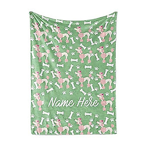 Personalized Custom Pet Poodle Fleece and Sherpa Throw Blanket for Men, Women, Kids, Babies - Matching Pet Blankets Perfect for Bedtime, Bedding or as Gift