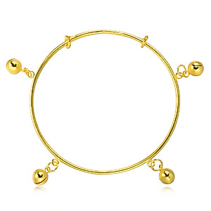 CHOW SANG SANG 999.9 24K Gold Price-by-Weight 7.48g Gold Tiny Size Gifting Adjustable Bangle with Bells 09220K