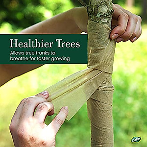 Dalen Protective Tree Wrap and Breathable Material – Non-Toxic and Reusable Protection – Stimulates Faster Growth and Healthier Trees – 3" Wide x 50' Long