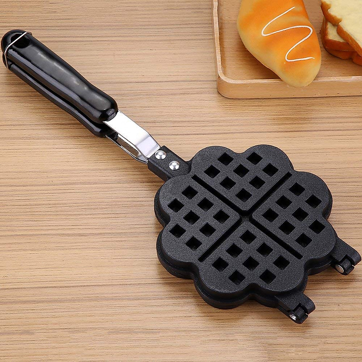 Heart Shape Waffle Pan,Aukson Heart Shape Household Kitchen Gas Non-Stick Waffle Maker Pan MouldPress Plate Baking Tool