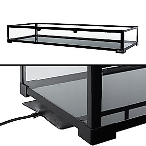 OIIBO Tall Reptile Terrarium 48" x 18" x 36" Full Tempered Glass Rainforest Reptile Tank, Vertical Terrarium Paludarium Tank with Top Screen Ventilation for Reptiles and Amphibians