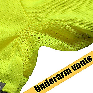 ANSI Class 2 Hi Vis Shirts Yellow Navy Long Sleeve Reflective Polo Shirt Safety Work Shirt for Construction Men and Women (Yellow Navy, Medium)