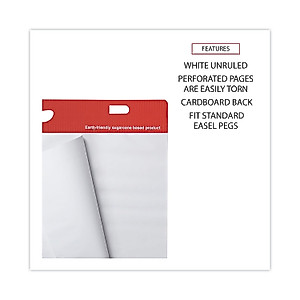 Universal UNV45600 27 in. x 34 in. Renewable Resource Sugarcane Based Easel Pads - Unruled, White (50 Sheets/Pad, 2 Pads/Carton)