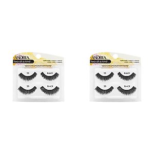 Andrea False Eyelashes Strip Lash Twin Packs, Two of a Kind 33 (Pack of 2)