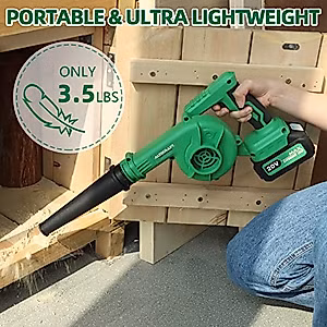 ALTOCRAFT 2-in-1 Jobsite Cordless Blower & Vacuum,20V Max Lightweight Handheld Small Dry Leaf Sawdust Blower Cleaner with 3.0Ah Battery and Charger,110MPH for Workshop Car Dust Blowing and Vacuuming