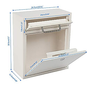 KYODOLED Steel Key Lock Mail Boxes Outdoor,Locking Wall Mount Mailbox,Security Key Drop Box,12H x 10.51L x 4.68W Inches,White Large