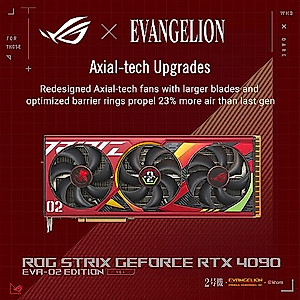 ASUS ROG Strix NVIDIA GeForce RTX 4090 OC EVA-02 Edition Gaming Graphics Card (PCIe 4.0, 24GB GDDR6X, HDMI 2.1a, DisplayPort 1.4a, 3.5-Slot Design)