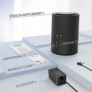 STEALTH Air Purifiers for Large Room Up to 673ft², H13 True HEPA Filter, Ozone Free Auto Function Ultra-Quiet Sleep Mode, Remove 99.97% of Pet Dander and Dust Smoke Pollen, for Home Office Kitchen