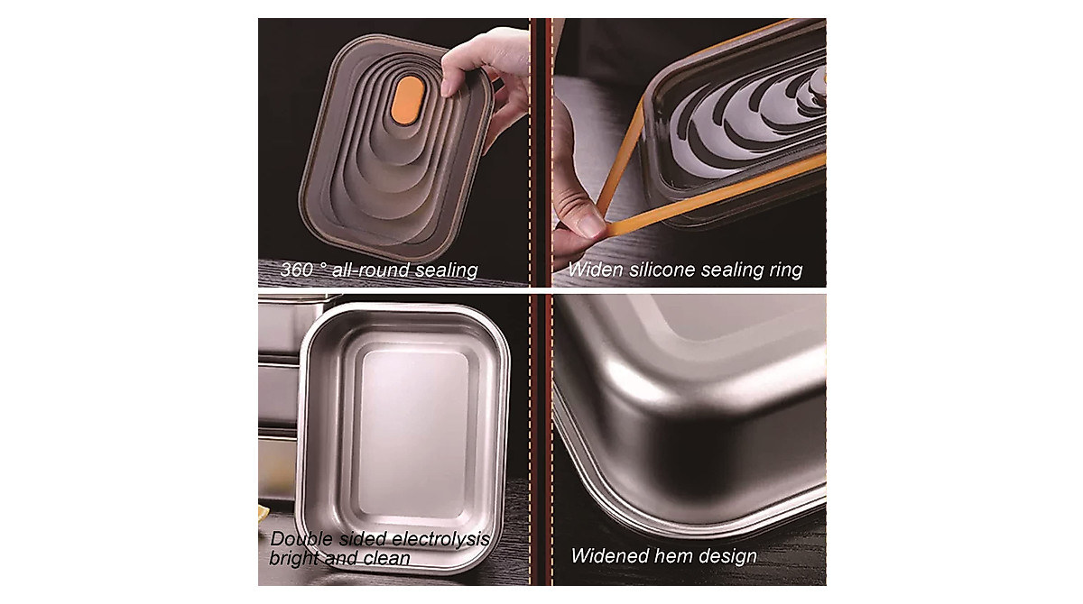 Airtight 304 Stainless Steel Food Storage Containers