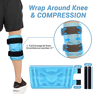 Relief Expert XL Knee Ice Pack Wrap Around Entire Knee After Replacement Surgery, Ice Pack for Knee Injuries Reusable Gel-Large