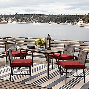 Arden Selections Oceantex Outdoor Seat Cushion 21 x 21, Nautical Red