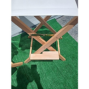 2 Pack 30" Director's Chair Natural Oak Frame-with White Canvas, Bar Height