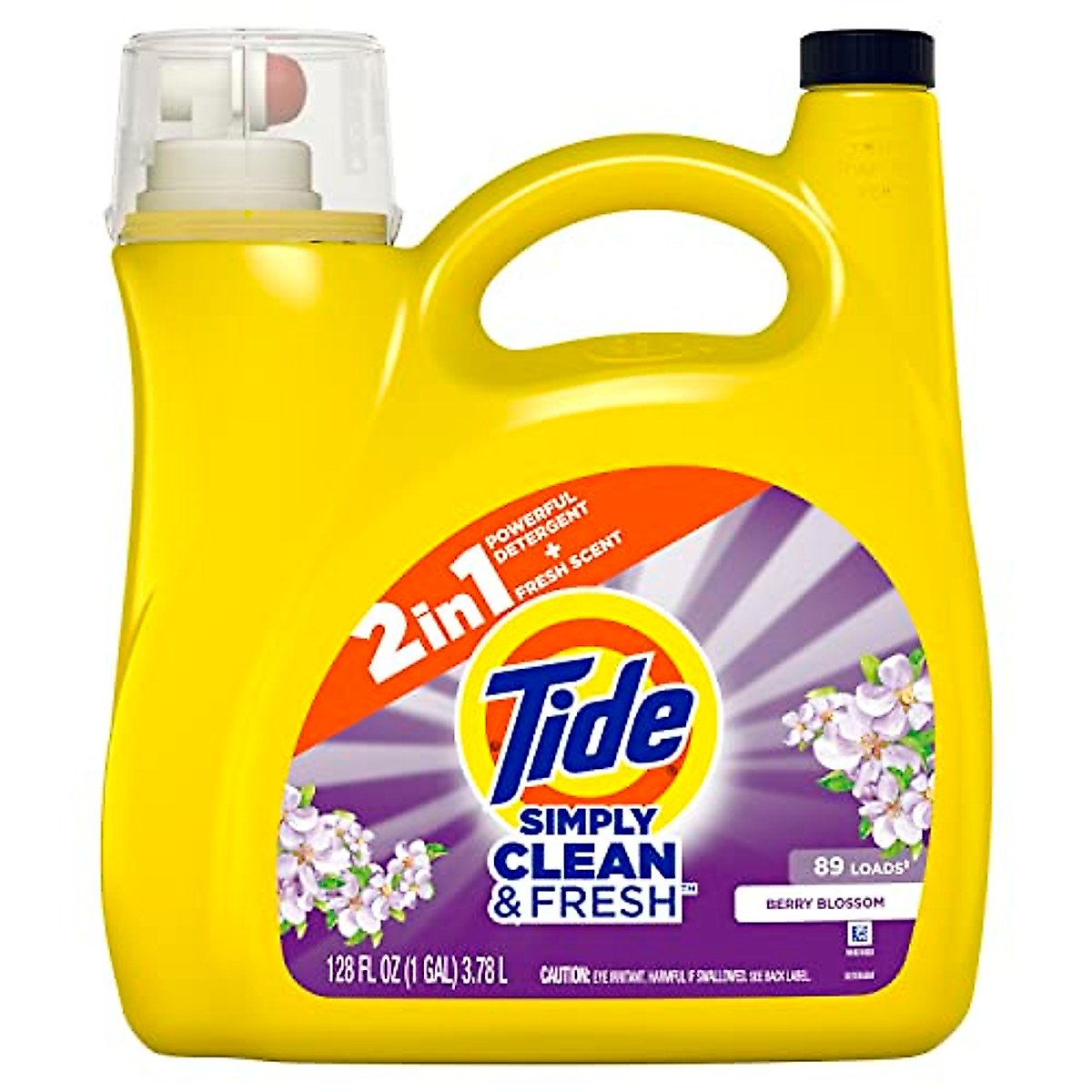 Tide Simply Liquid Laundry Detergent Berry Blossom, 89 loads