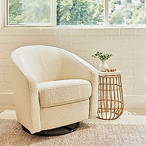 Babyletto Madison Swivel Glider in Polyester Ivory Boucle, Greenguard Gold and CertiPUR-US Certified
