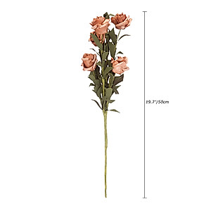 Folora 6 PCs Lifelike Artificial Rose Flowers with Stem, Flower Arrangement DIY Decoration Bouquet for Wedding Home Garden Decoration, 19 Inches