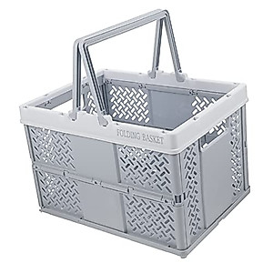 Yardwe 4pcs Picnic Basket Stacking Basket Collapsible Crates for Storage Space Saving Hamper Folding Storage Crate Grocery Crate Fruit Container Camping Bin Pp Small Item Foldable