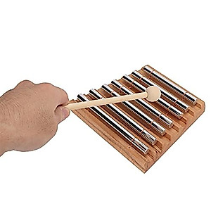 Energy Chime with Mallet Rhythm Wind Chime 7 Tone Hand Chimes Wind Chimes Percussion Instruments Reminder Meditation Chimes for Classroom Management Teaching Supplies 16.8 * 15 * 13cm