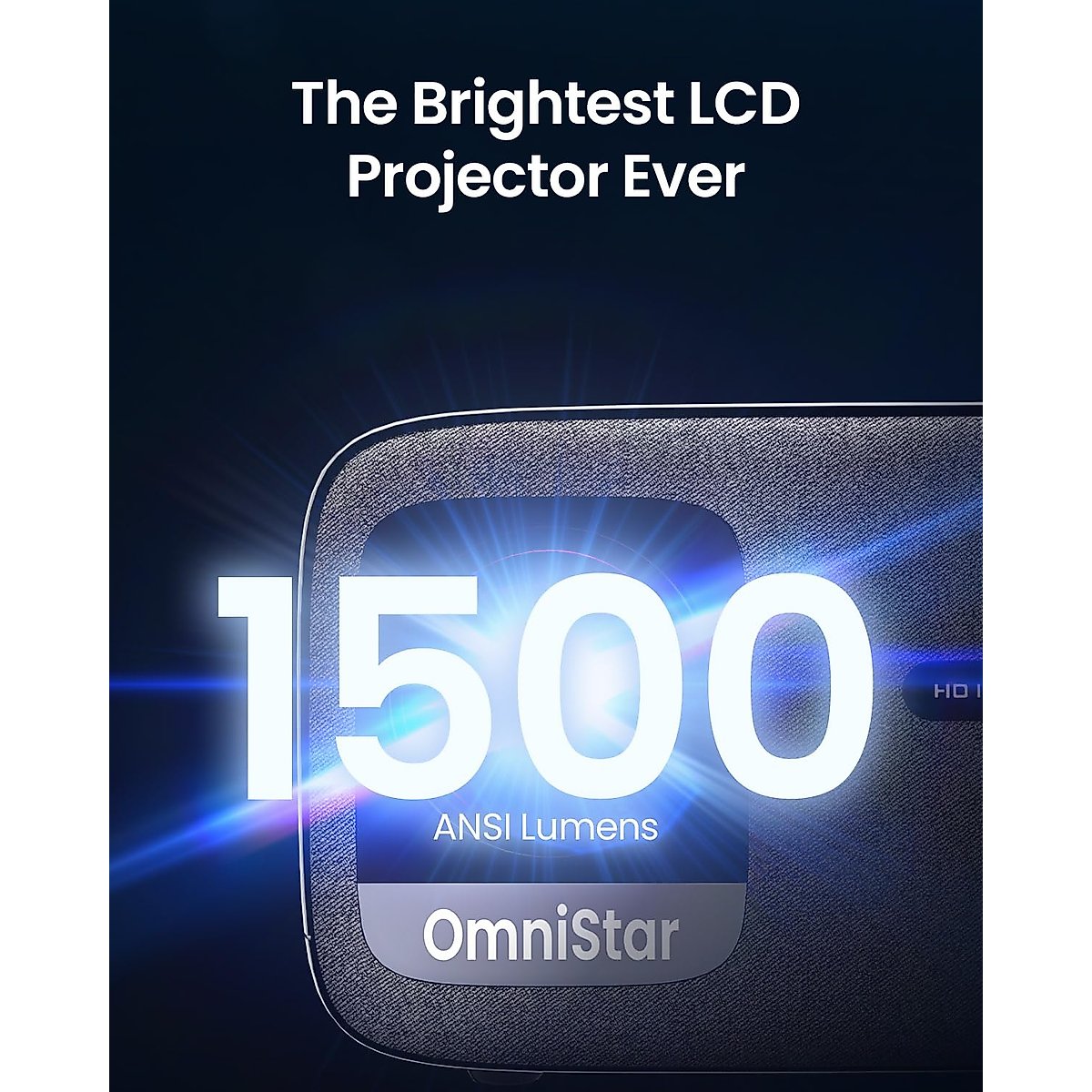 CASIRIS OmniStar L80 4K Projector with WiFi and Bluetooth, 1500 ANSI Lumen Native 1080P Video Projector, Auto Focus/Keystone, 2x15W Speakers, 200" Display Compatible with iOS/Android/HDMI/USB/TV Stick