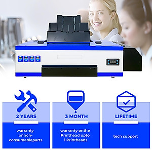 PUNEHOD A3 DTF Printer,L1800 T-Shirt Transfer Printer with White Ink Circulatory for DIY Direct Print T-Shirts, Hoodie,Fabrics (DTF Printer + Oven)