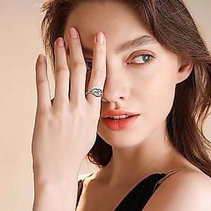 JZSANTI Jack Skellington Gifts for Women - Nightmare Before Christmas Gifts Sterling Silver Jack and Sally Rings with CZ Jack Skellington Skull Ring Halloween Gifts Christmas Jewelry Valentine's Day Gifts for Her