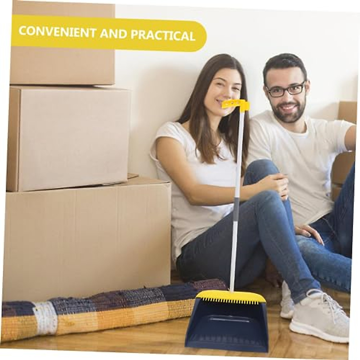 PLAFOPE 1 Set Broom Floor Cleaning Tool Stable Dustpan Home Cleaning Device Dustpan Kit Cleaning Dust Pan Home Cleaning Supplies Household Supplies Long Handle Dustpan Plastic Blue