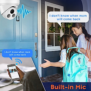 Compatible for Hikvision 5MP IP PoE Turret Camera -AI Human/Vehicle Detection,Built in Mic,100ft EXIR Night Vision,Outdoor Turret Poe IP Camera+2.8mm Lens+IP67+30fps