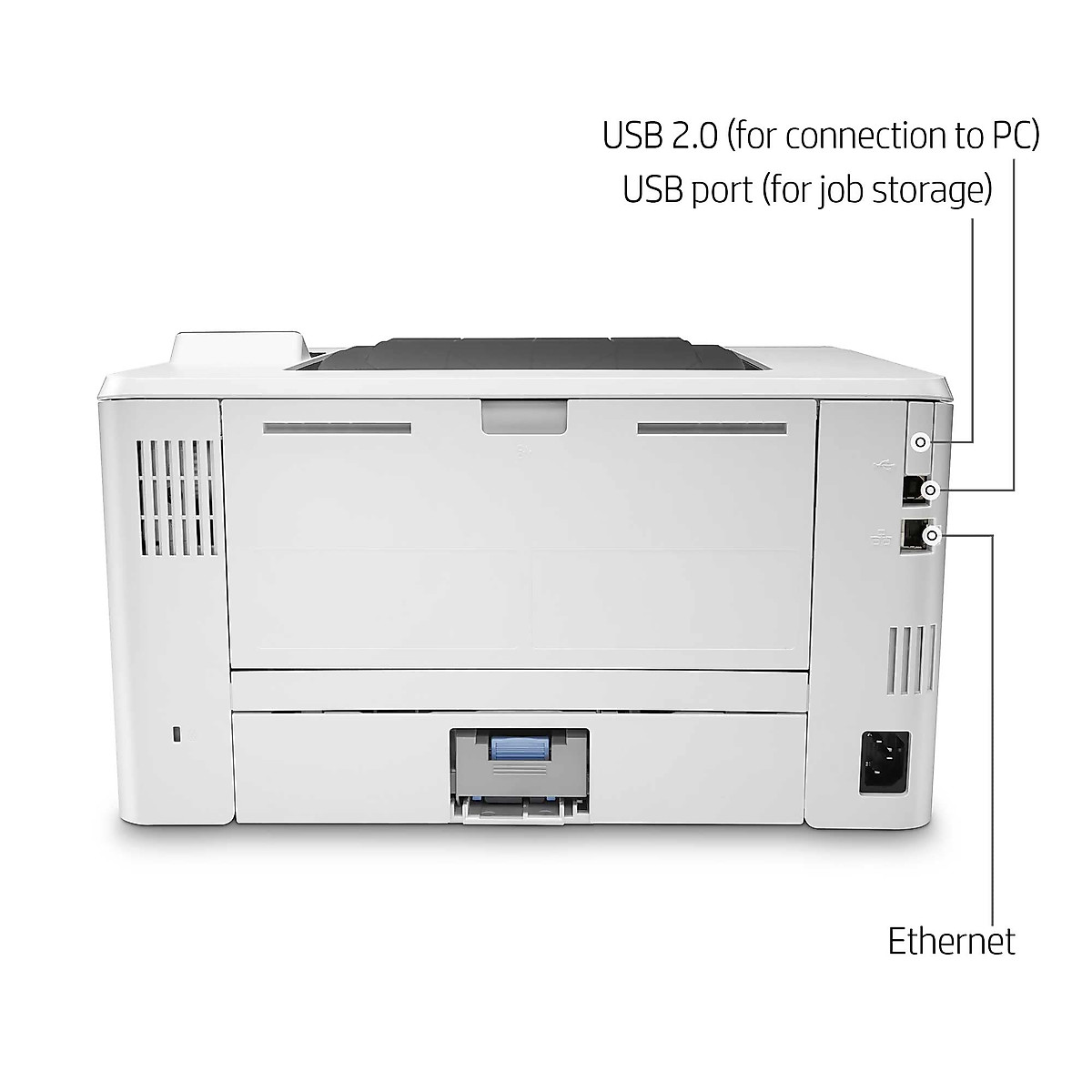 HP Laserjet Pro M404dn Wired Monochrome Laser Printer with Built-in Ethernet, White - Print only - 2-line LCD, 40 ppm, 1200 x 1200 dpi, Auto 2-Sided Printing, 8.5 x 14