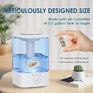 20x B@CTER|OSTAT|C Humidifier Cleaner Compatible with Most Humidifiers Replacement for Ultrasonic Humidifier Demineralization Cartridge Tank Cleaning Fish Drop Ball Filter