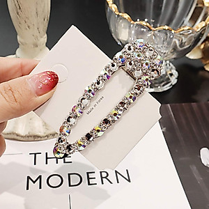 8 Pack Shining Rhinestone Alligator Hair Clips Bling AB Crystal Duck Bill Hair Barrettes Sparkly Geometric Hair Pins Hair Accessories for Women