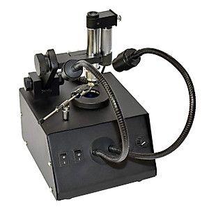 Radical Gemology Gemstone Diffraction Prism Spectroscope w Scale on Professional Stand with Dual Fibre Optic Light, Transmitted Halogen, Scale Illuminator & Gem Clamp
