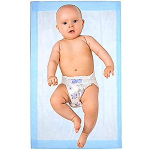 Disposable Baby Changing Pad Liner - Economy Pack 50 Count (17 x 24 Inch) - Waterproof Absorbent Blue Hospital Underpad for Incontinence with Moisture Protector - Small Chux by BrightCare