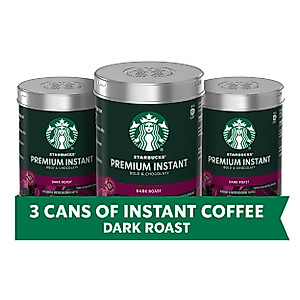 Starbucks Premium Instant Coffee — Dark Roast — 100% Arabica — 3 Tins (up to 120-cups total)