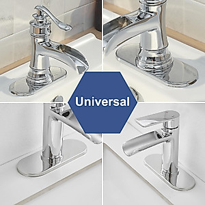 BWE 6 Inch Bathroom Vessel Vanity Sink Faucet 4" Hole Cover Deck Plate Escutcheon Chrome