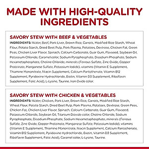 Hill's Science Diet Adult Small Paws Wet Dog Food Variety Pack, Chicken & Vegetables, Beef & Vegetables, 3.5 oz. Cans, 12-Pack