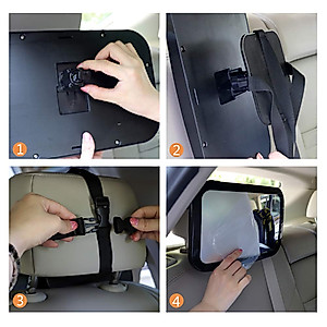 TYSKL Baby Mirror for Car - Safety Car Seat Mirror for Rear Facing Infant with Wide Crystal Clear View - Adjustable Acrylic 360°for Backseat - Safe, Secure and Shatterproof (Purple)