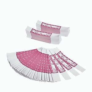 MOOLAH Self-Sealing Currency Bands, Pink, $250, Pack of 1000 (729200250)