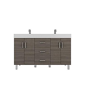 Alya Bath Ripley Bathroom Vanity, 60", Gray
