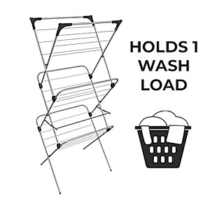 Vileda Sprint 3-Tier Indoor Airer, Steel, Silver, 6 x 68 cm