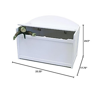 Lipper International Child's Toy Chest, 33.25" W x 17.75" D x 24.5" H, White