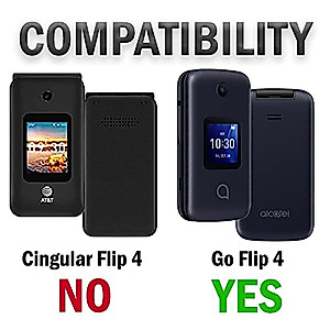 Case for Alcatel Go Flip 4 / TCL Flip Pro/TCL Classic Phone, Nakedcellphone [Black Vegan Leather] Form-Fit Cover with [Built-in Screen Protection] and [Metal Belt Clip]