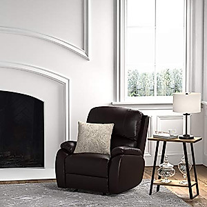 Amazon Brand – Ravenna Home Oakesdale Contemporary Glider Recliner, 35.4"W, Faux Leather, Dark Brown