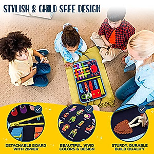 JAGSYJOY Busy Board Montessori Toys for Toddlers Ages 1-3 Year Old Girls and Boys - Child Educational Preschool Sensory Book for Airplane and Car Travel