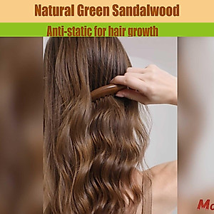 The Moreinday Wide Tooth Wooden Scalp Detangling Hair Comb for Women and Men - Green Sandalwood