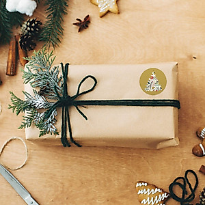 Patterned Holiday Trees Christmas Stickers / 8 Alternating Floral Holiday Tree Designs / 500 Christmas Labels / 1.5" Evergreen Tree Silhouettes