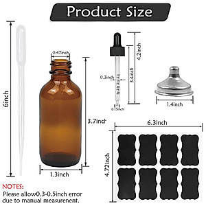 Z-synka 10 Pack 2 Oz Amber Glass Bottles with Dropper, UV Protection, for Essential Oils, Serum, Liquids
